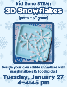 Kid Zone STEM: 3D Snowflakes – Ray County Library